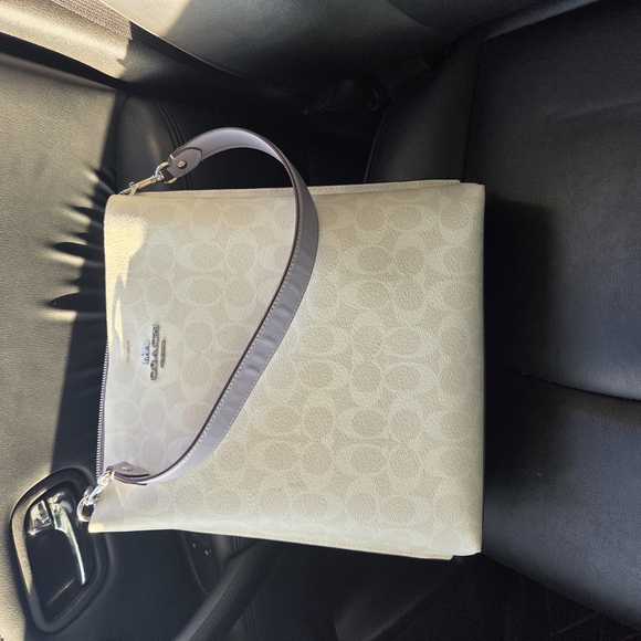Coach | Bags | Coach Cream Shoulder Bag With Elegant Design | Poshmark